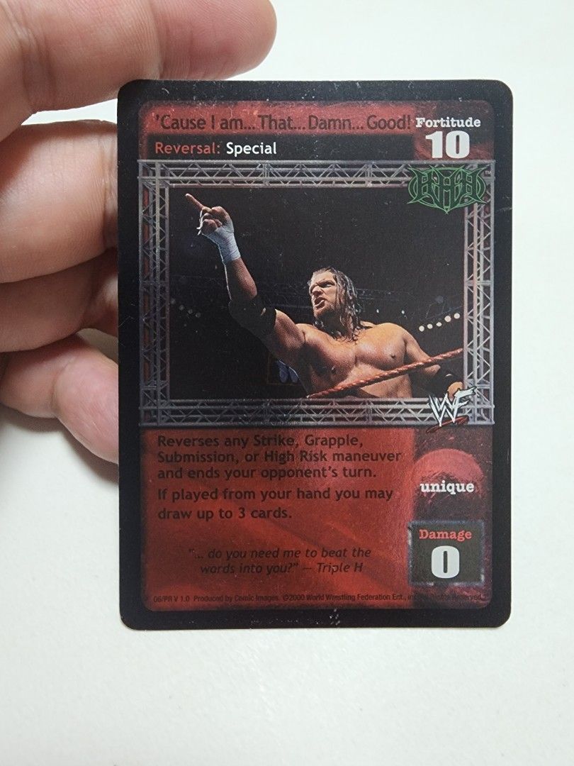 Wwe promo card cause I am that damn good triple H, HHH, wwf foil ...