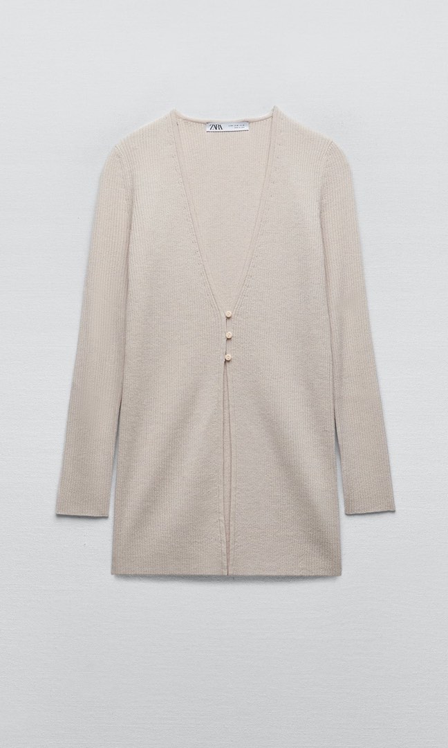 ZARA Textured Knit Cardigan, Women's Fashion, Coats, Jackets and ...