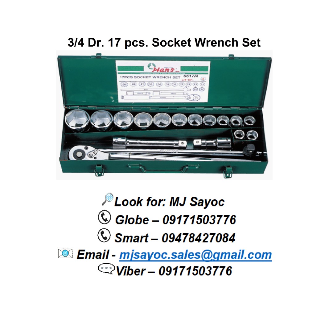 3/4 Dr. 17 pcs. Socket Wrench Set, Commercial & Industrial ...