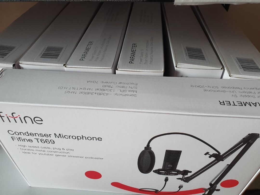 FIFINE T669 USB MICROPHONE METAL CONDENSER WITH ADJUSTABLE ARM STAND AND SHOCK MOUNT ( WITH 6 ...