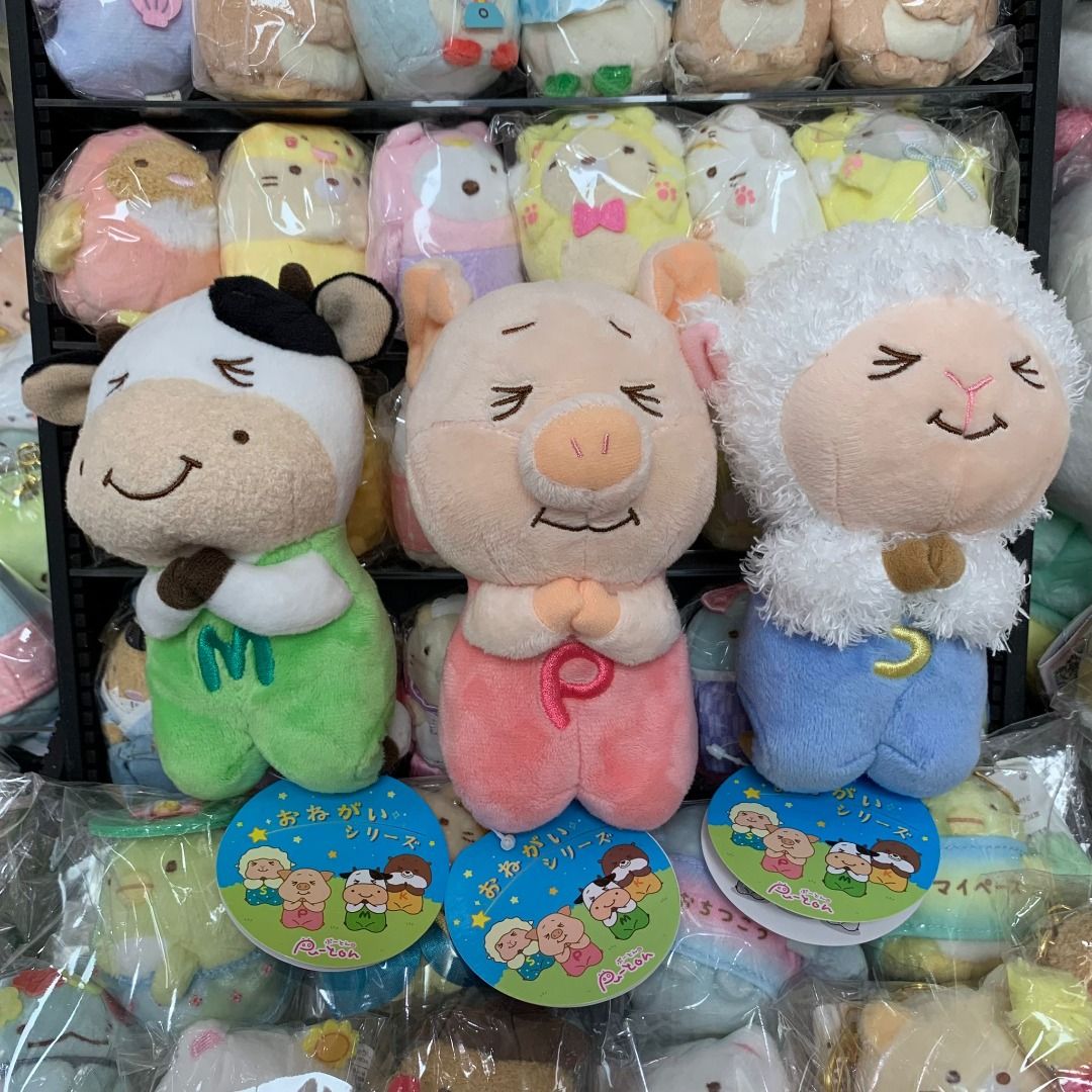 日版 Puton Pig ぷーとん + 羊咩咩 Sipunしーぷん + 牛牛 Momon もーもん 許願系列 公仔, 興趣及遊戲, 玩具 & 遊戲類 - Carousell