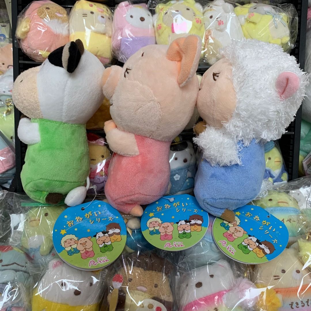 日版 Puton Pig ぷーとん + 羊咩咩 Sipunしーぷん + 牛牛 Momon もーもん 許願系列 公仔, 興趣及遊戲, 玩具 & 遊戲類 - Carousell