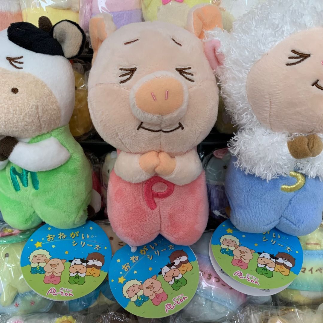 日版 Puton Pig ぷーとん + 羊咩咩 Sipunしーぷん + 牛牛 Momon もーもん 許願系列 公仔, 興趣及遊戲, 玩具 & 遊戲類 - Carousell