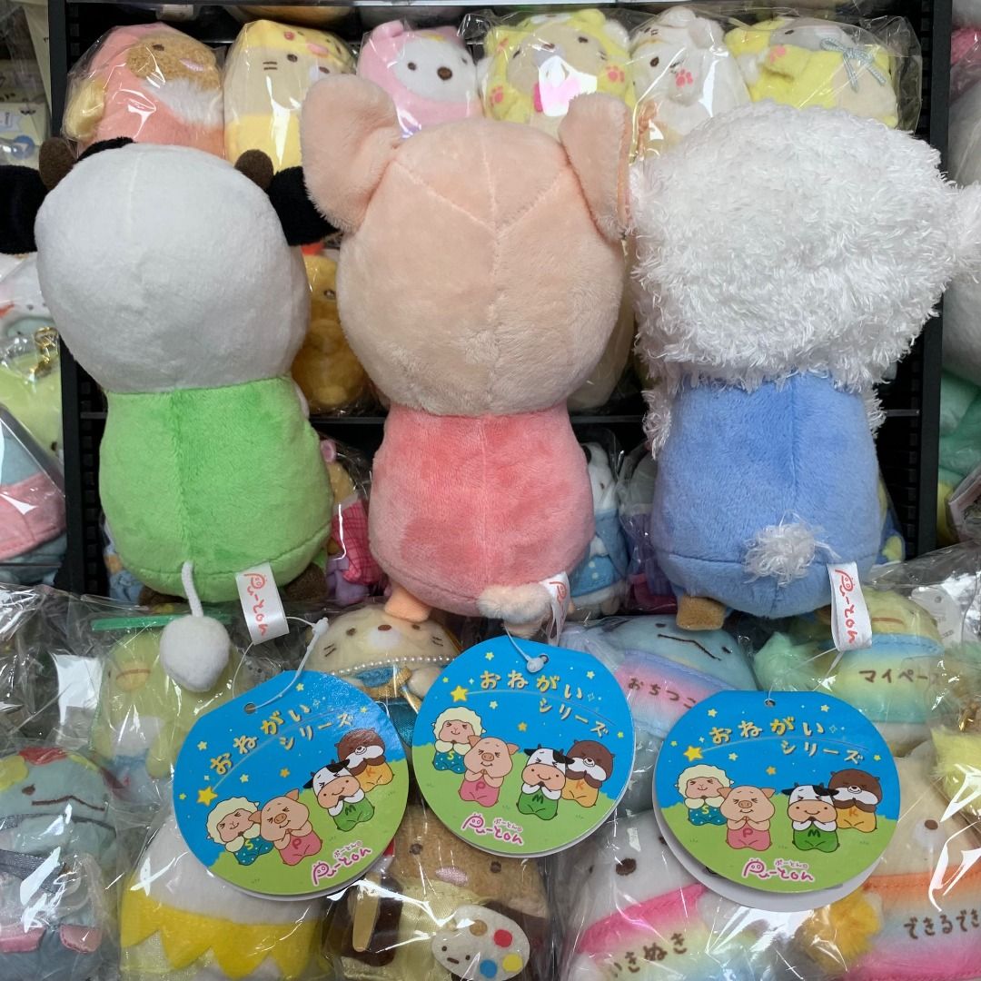 日版 Puton Pig ぷーとん + 羊咩咩 Sipunしーぷん + 牛牛 Momon もーもん 許願系列 公仔, 興趣及遊戲, 玩具 & 遊戲類 - Carousell