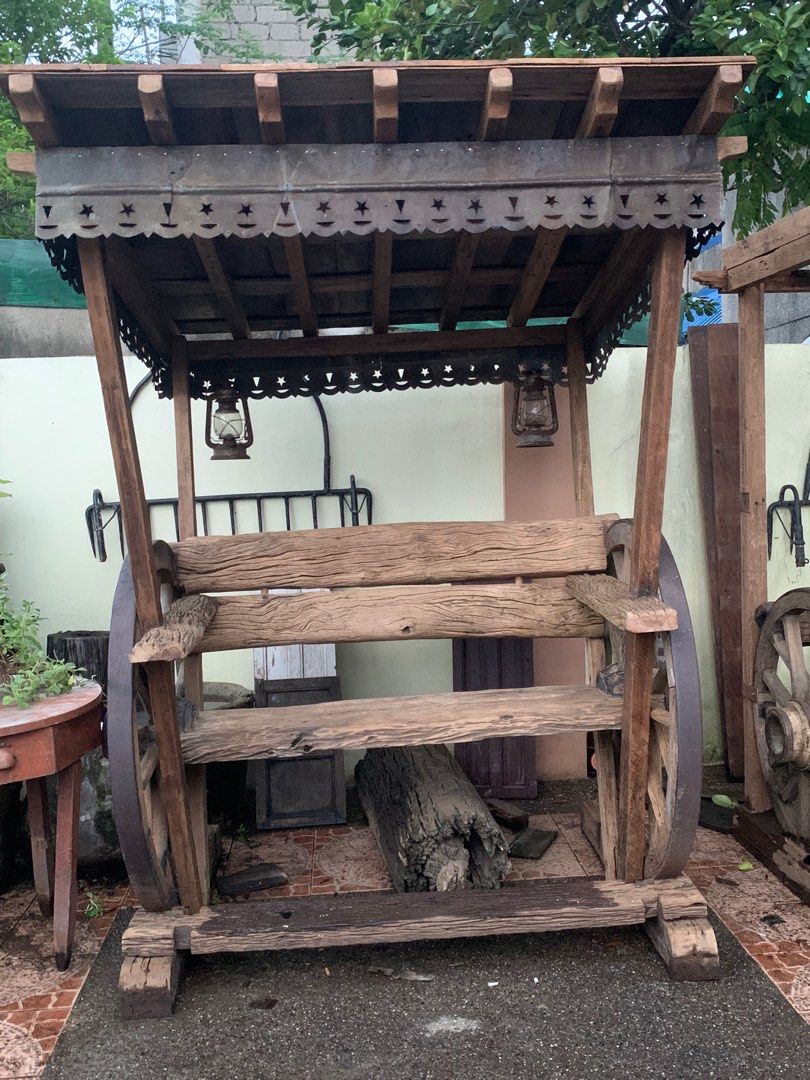 Antique kariton wheel bench wt roof on Carousell