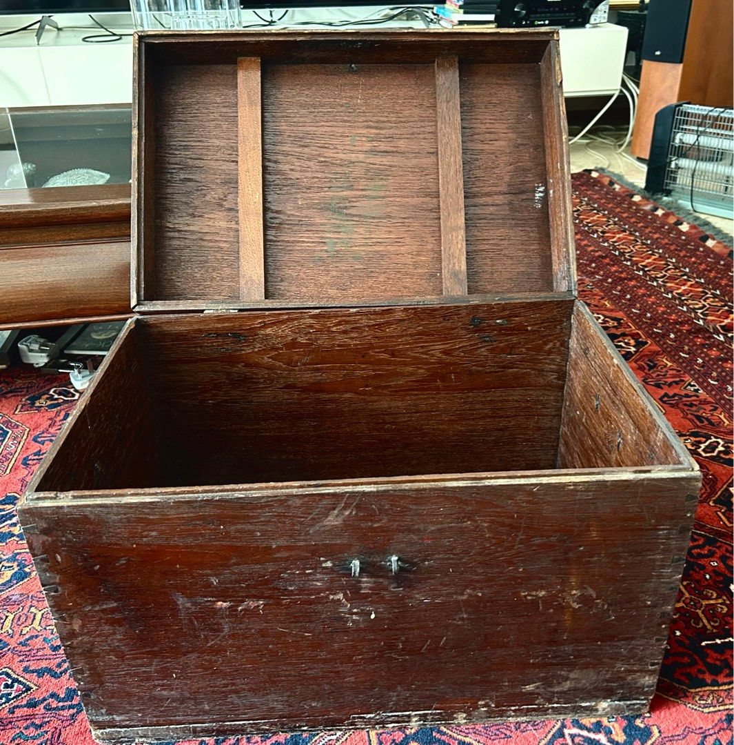 Big discount! Antique solid wooden chest; over 100 years old. Built ...