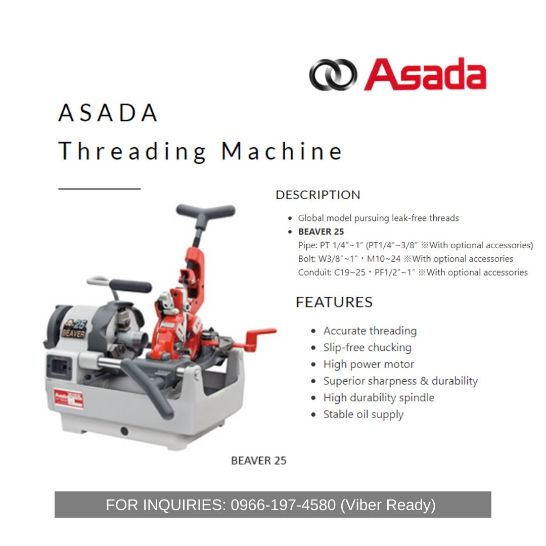 ASADA THREADING MACHINE, Commercial & Industrial, Industrial Equipment ...