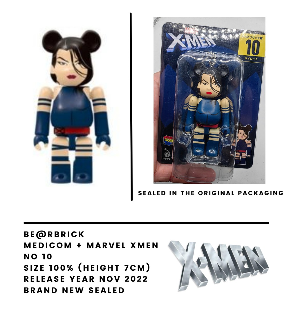 Bearbrick Be@rbrick 100% Medicom + MARVEL XMEN NO 10 Psylocke, Hobbies ...