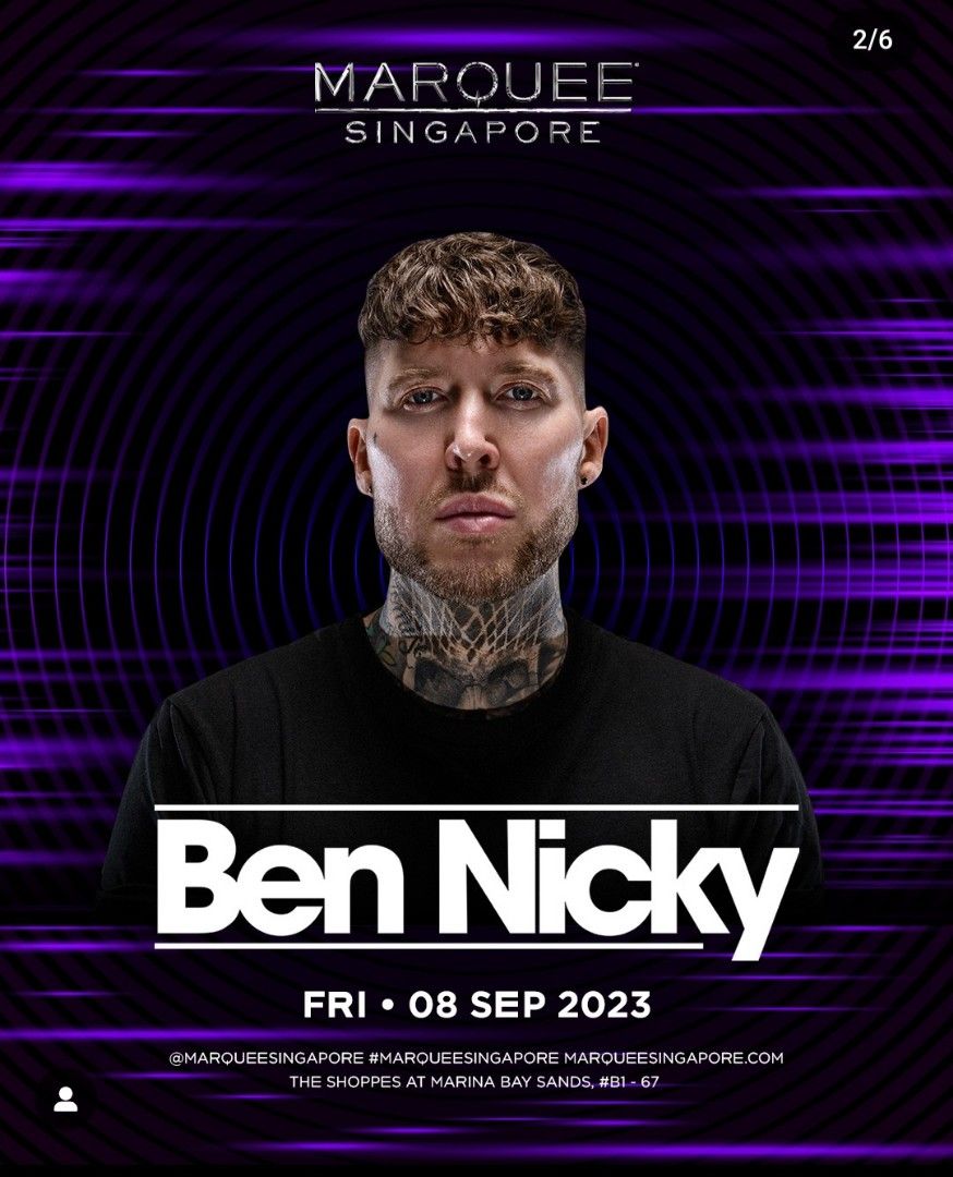 Ben Nicky Marquee x 2, Tickets & Vouchers, Event Tickets on Carousell