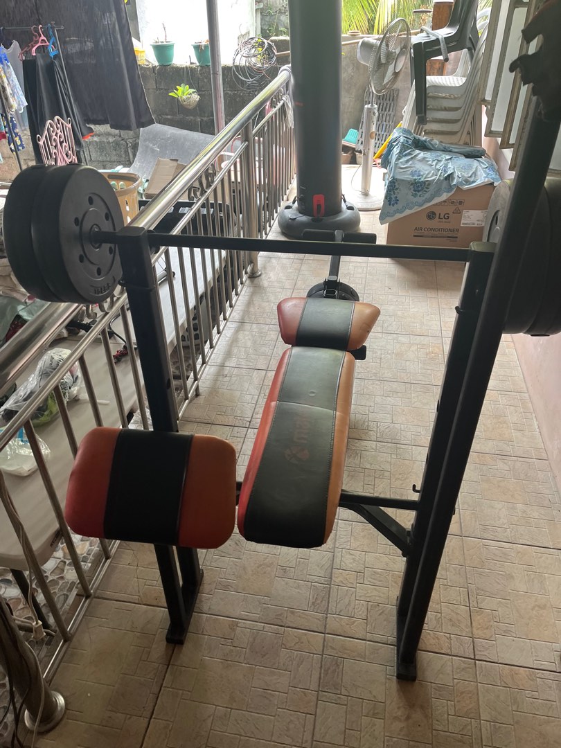 Bench Press with plates on Carousell