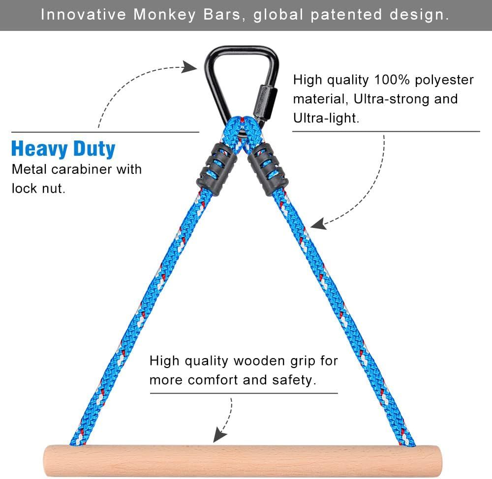 Besthouse 3 Ninja Monkey Bars Obstacle, Obstacle Course Bars, Outdoor ...