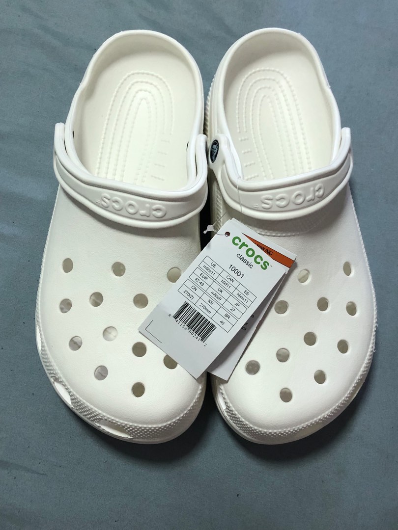 Brand New White Crocs, Men's Fashion, Footwear, Flipflops and Slides on ...