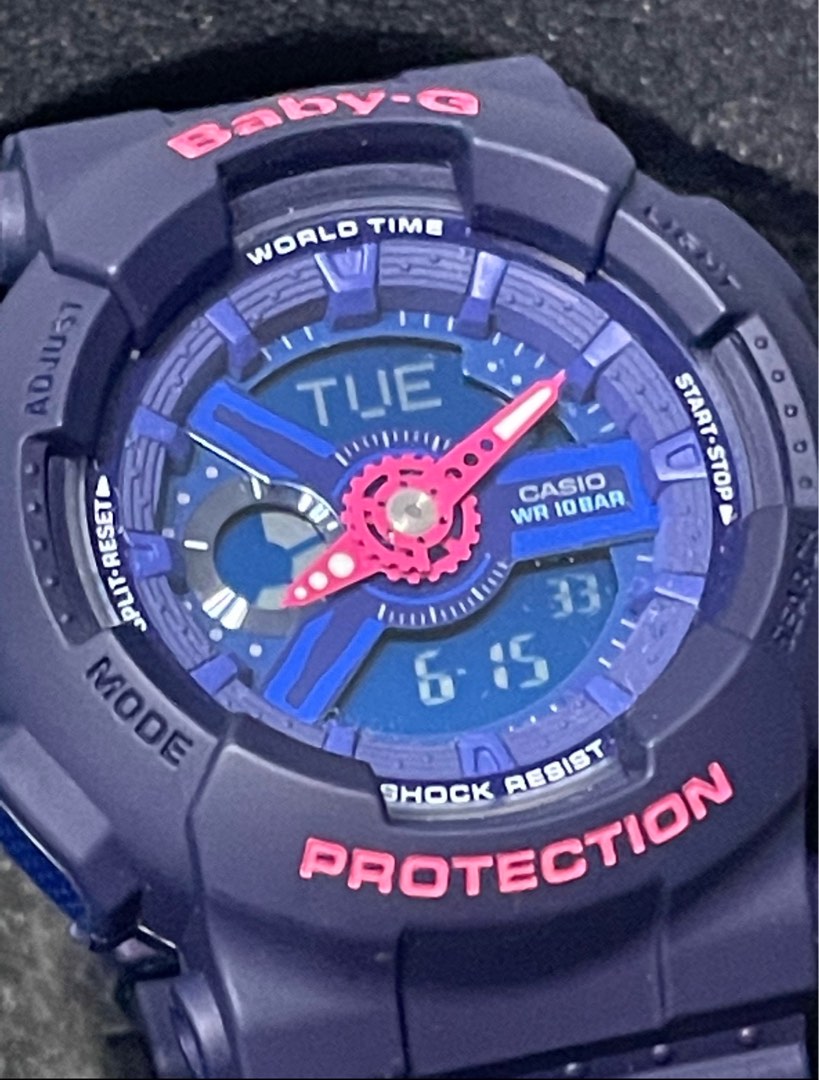 Casio Baby G Shock Watch - purple with pink details, Men's Fashion ...