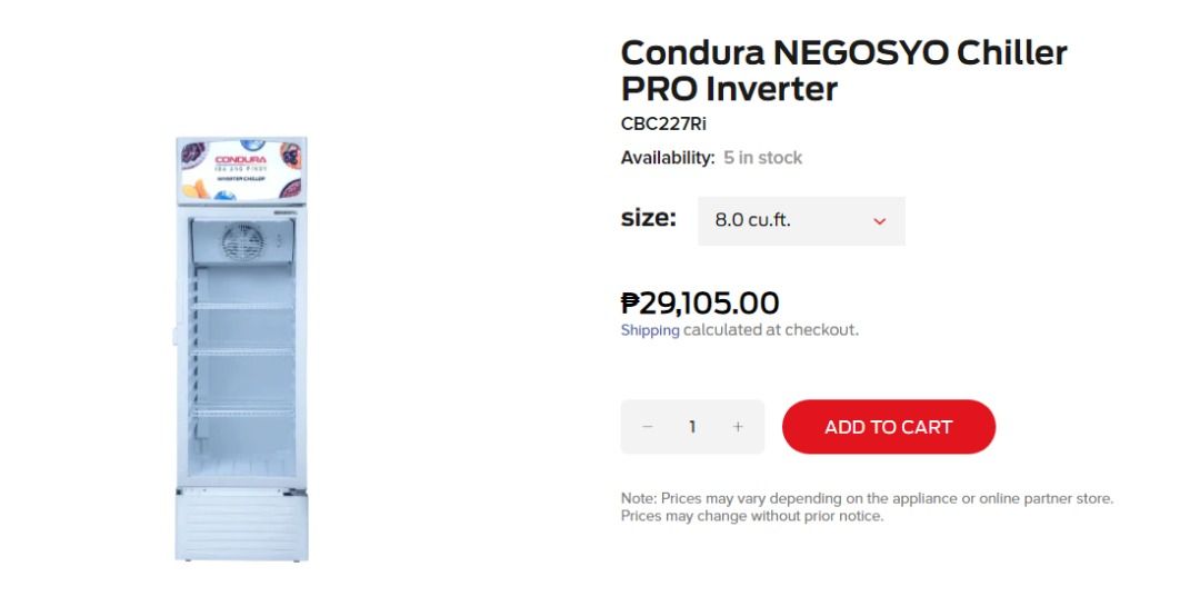 Condura NEGOSYO Chiller PRO Inverter CBC227Ri on Carousell