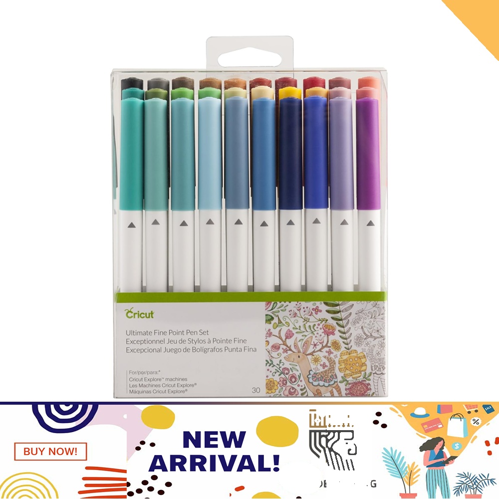 Cricut 2004060 Ultimate Fine Point Pen Set, 30 Pack, Assorted, Hobbies ...
