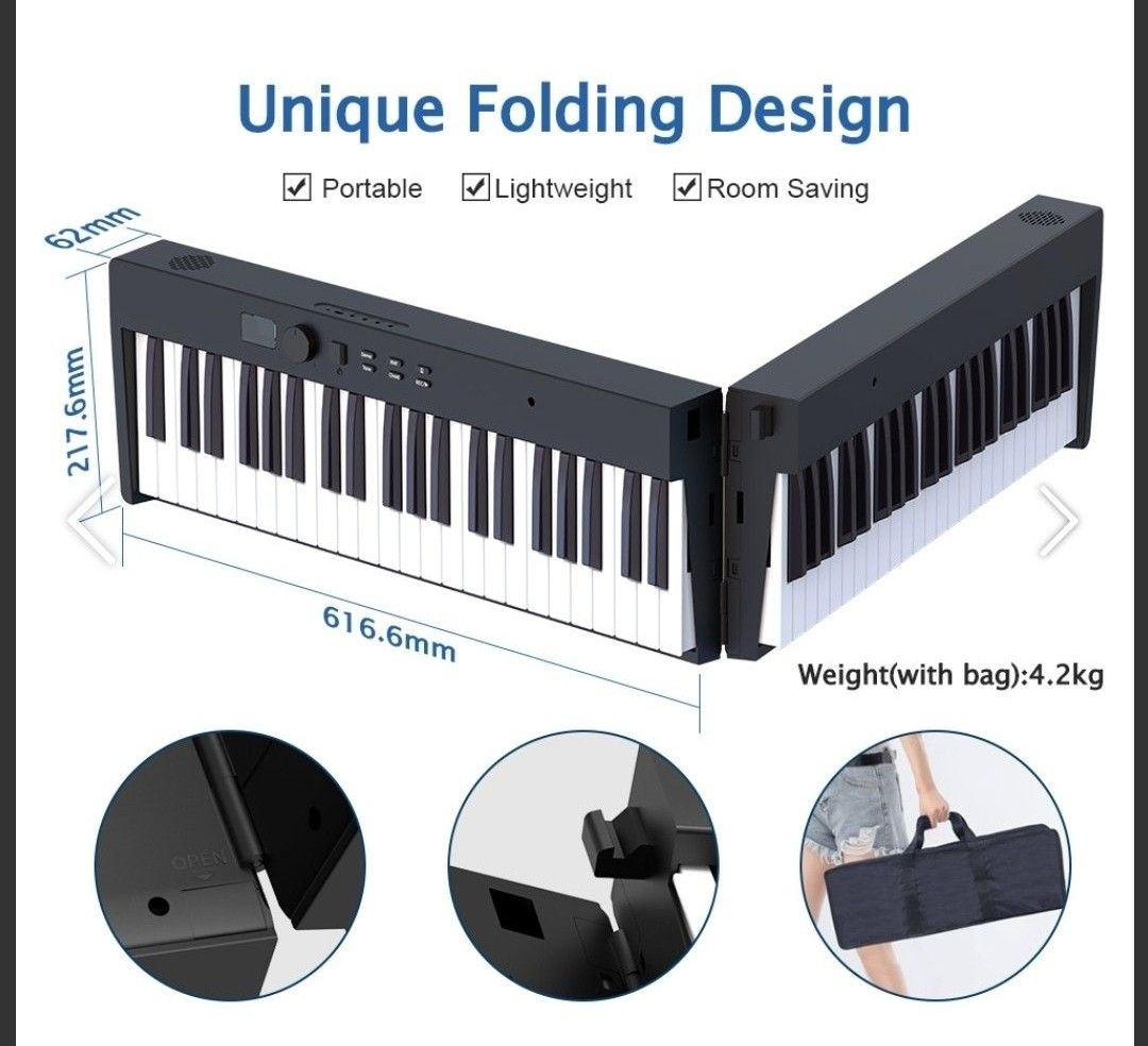 Digital Piano foldable, Hobbies & Toys, Music & Media, Musical ...