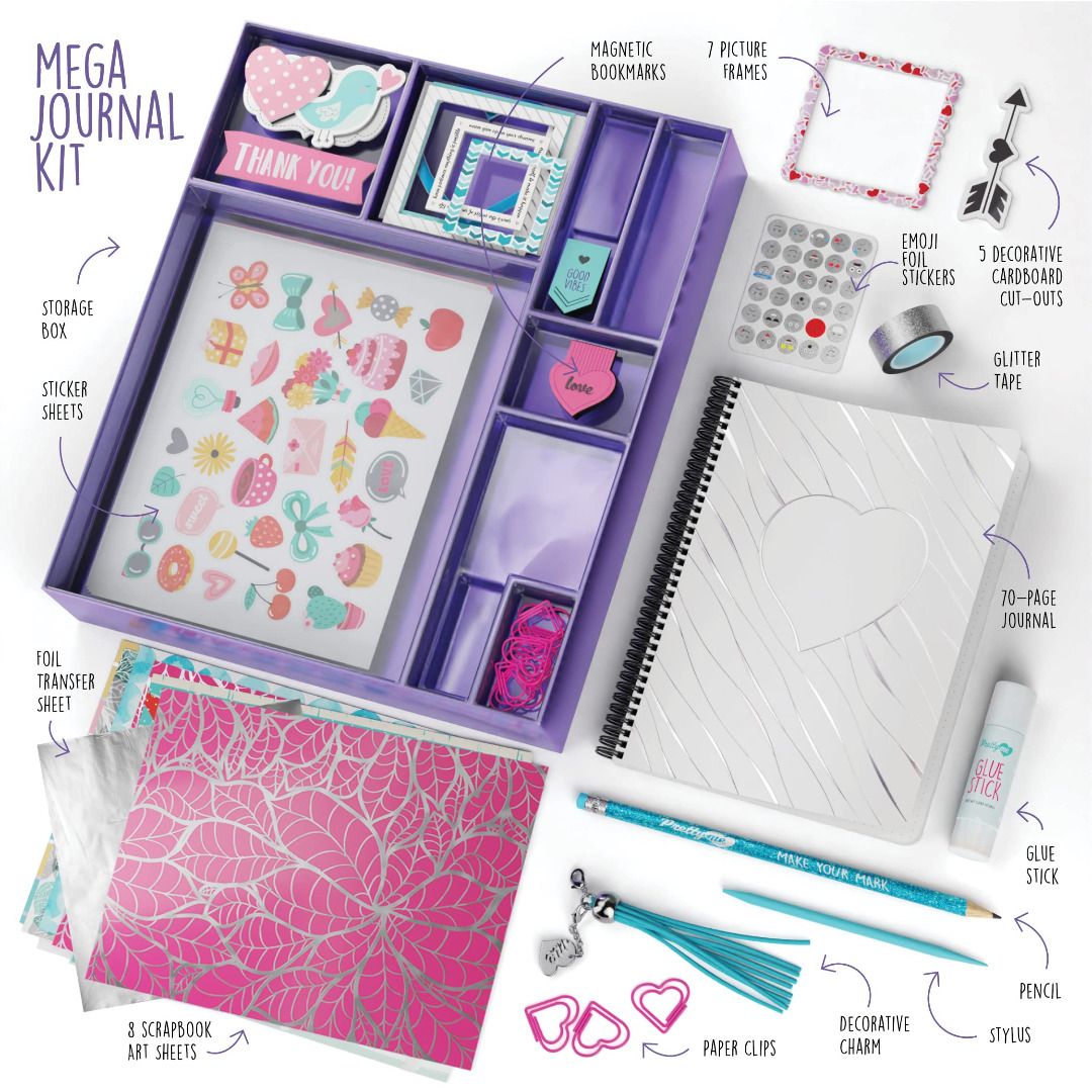 DIY Journal Kit - Art & Crafts Stuff - Scrapbook & Diary Supplies Set ...
