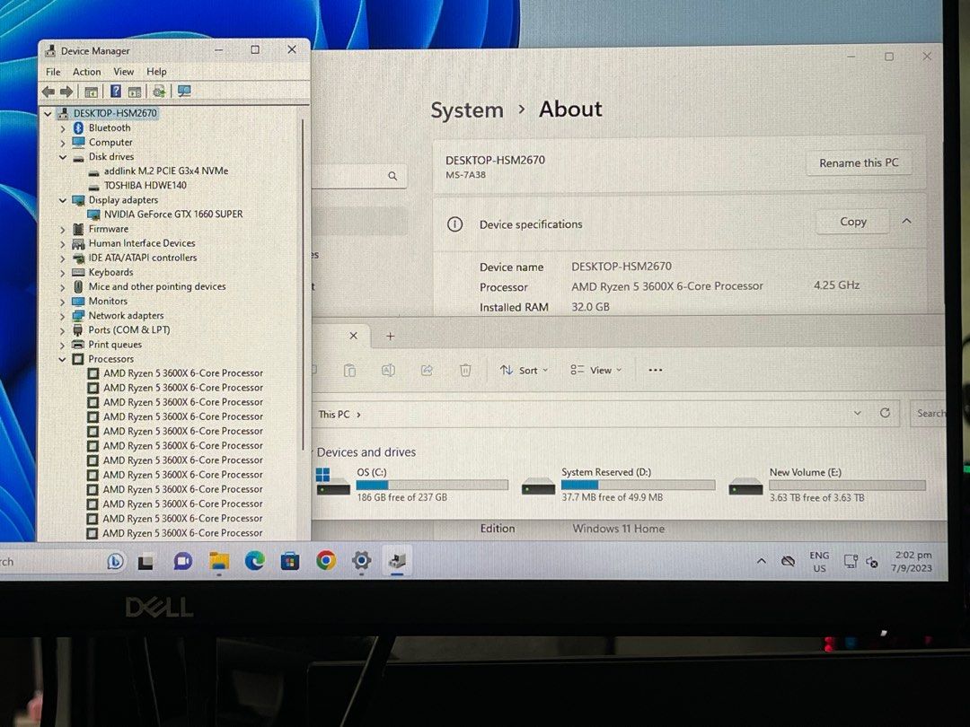 DREAMCORE Gaming Desktop Computer PC CPU Processor AMD Ryzen Storage ...