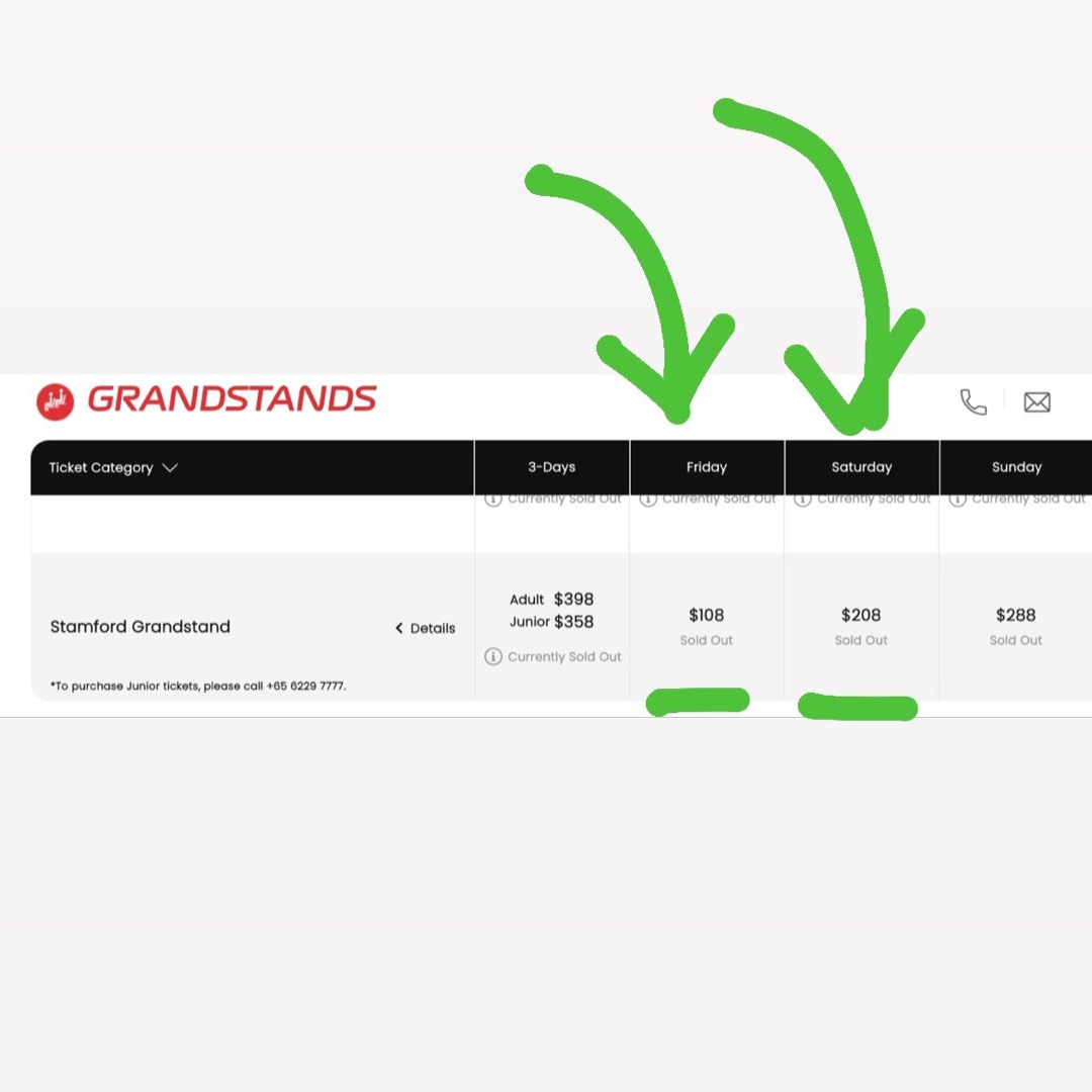 F1 Friday Stamford Granstand, Tickets & Vouchers, Event Tickets on Carousell