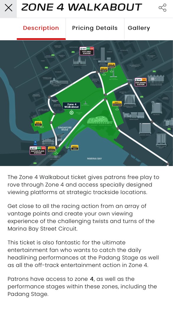 F1 zone 4 walkabout day 3 tickets x2, Tickets & Vouchers, Event Tickets ...
