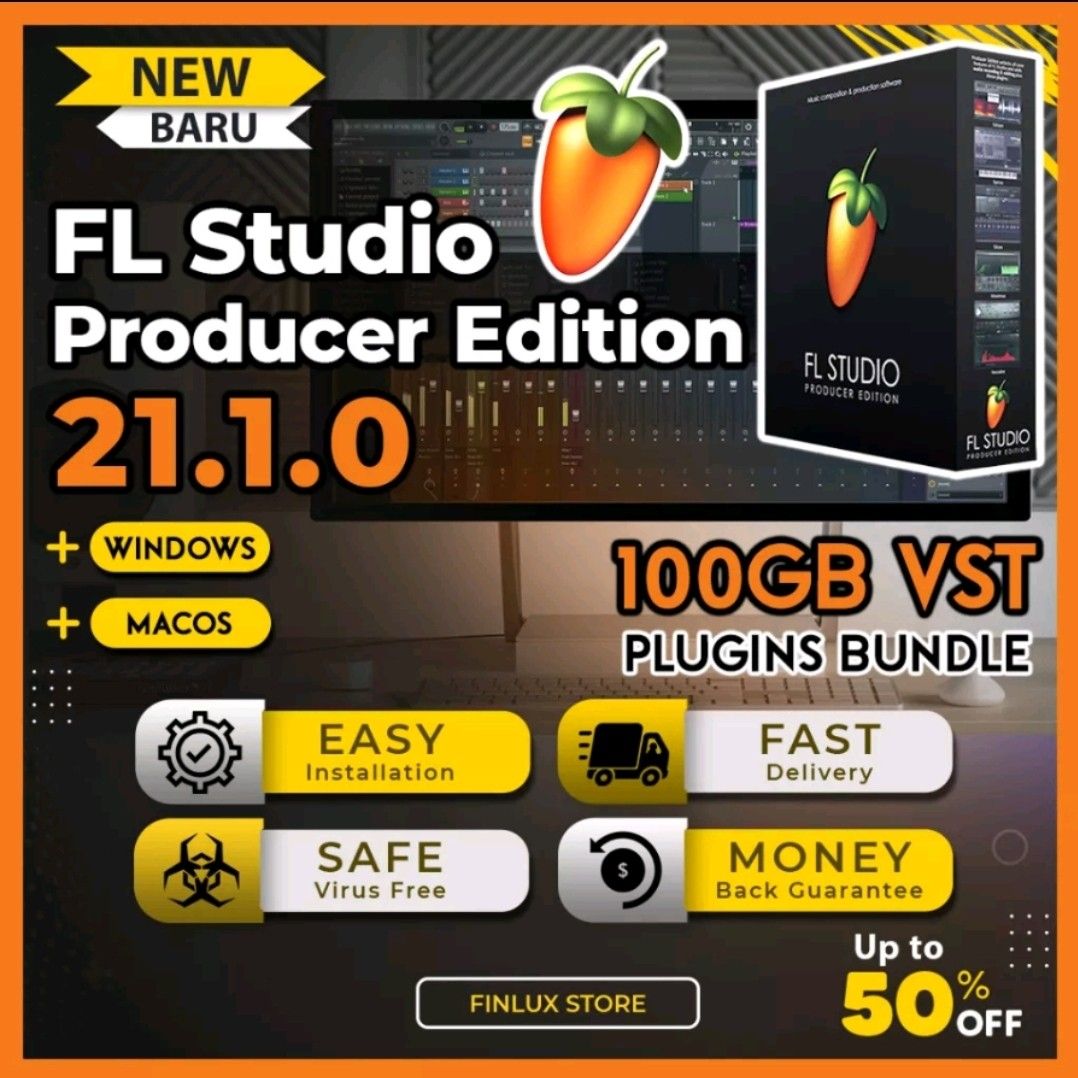 FL Studio Producer Edition v21.1.0 + Signature Bundle [100GB VST Plugins], Computers & Tech ...