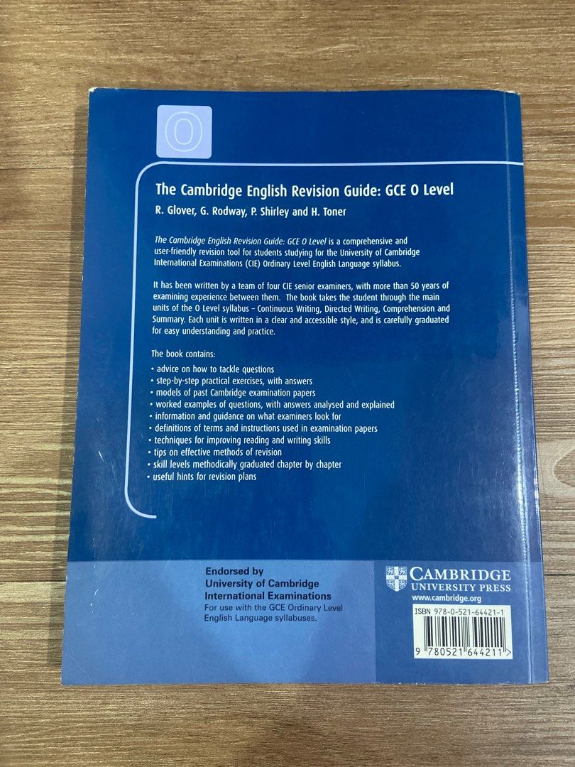 GCE O Level The Cambridge English Revision Guide, Hobbies & Toys, Books ...