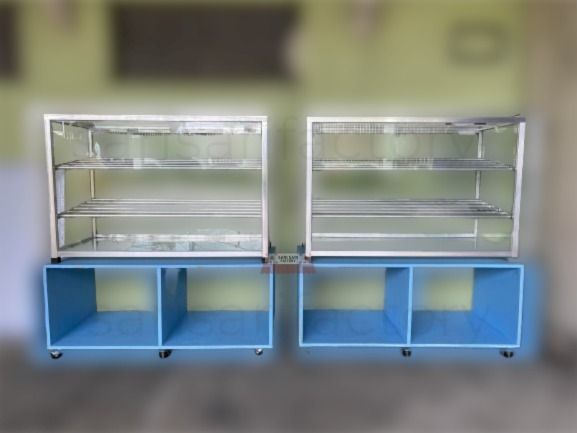 Glass Estante Cabinet with FREE wooden stand on Carousell