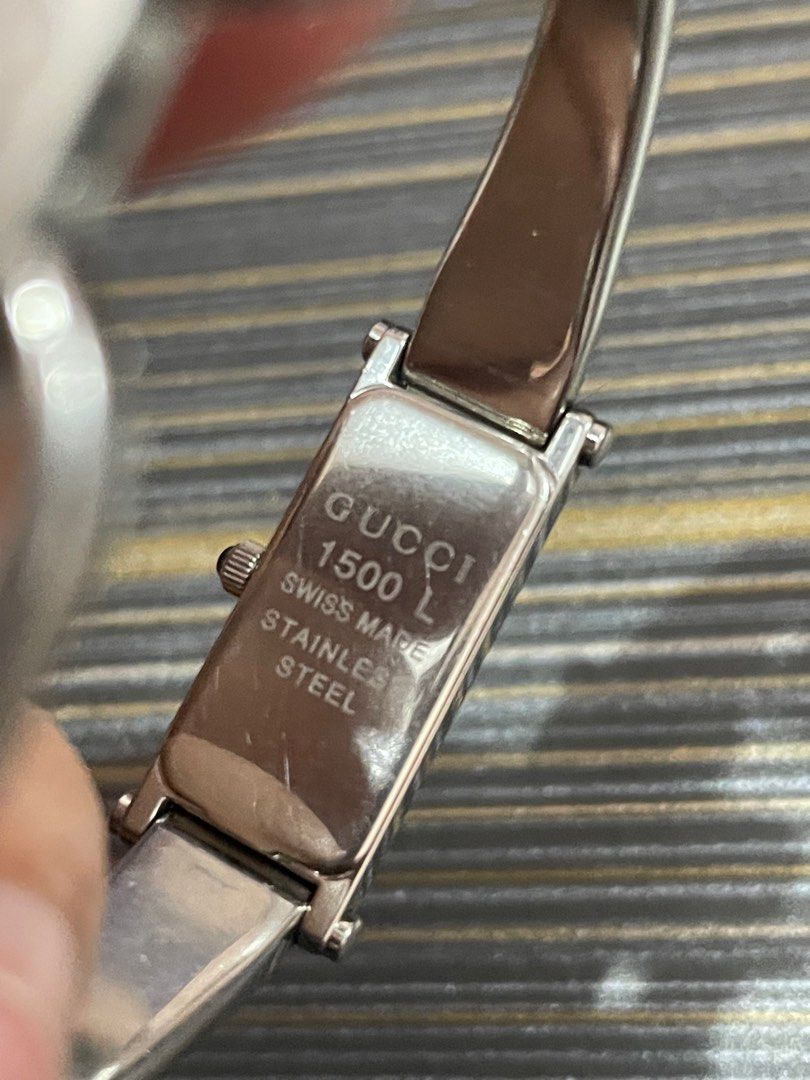 Gucci White Dial Rectangle Watch, Luxury, Watches on Carousell