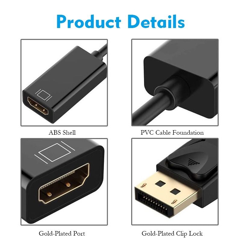 HDMI Cable DP to HDMI Adapter Display Port to hdmi DP to HDML 1080P ...