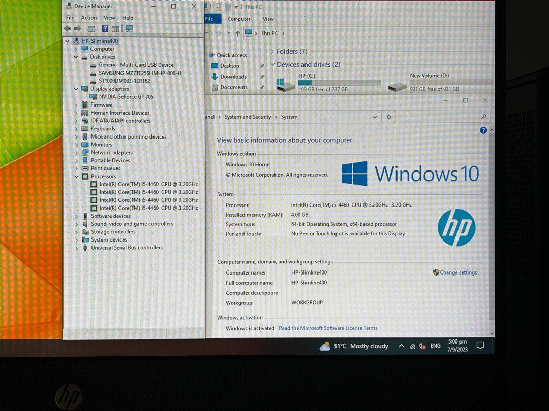 HP Slimline SFF Business Office WFH Student HBL Essential Desktop ...