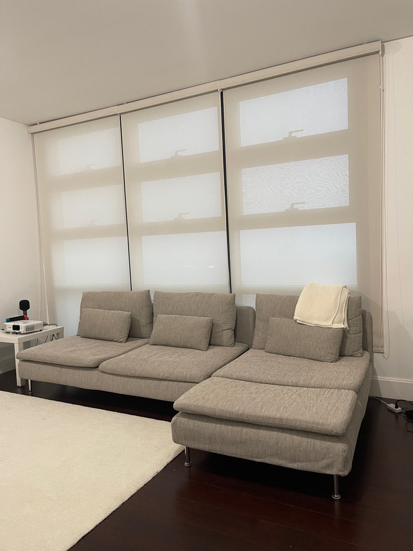 Ikea Soderhamn 4 seat with chaise, Furniture & Home Living, Furniture ...