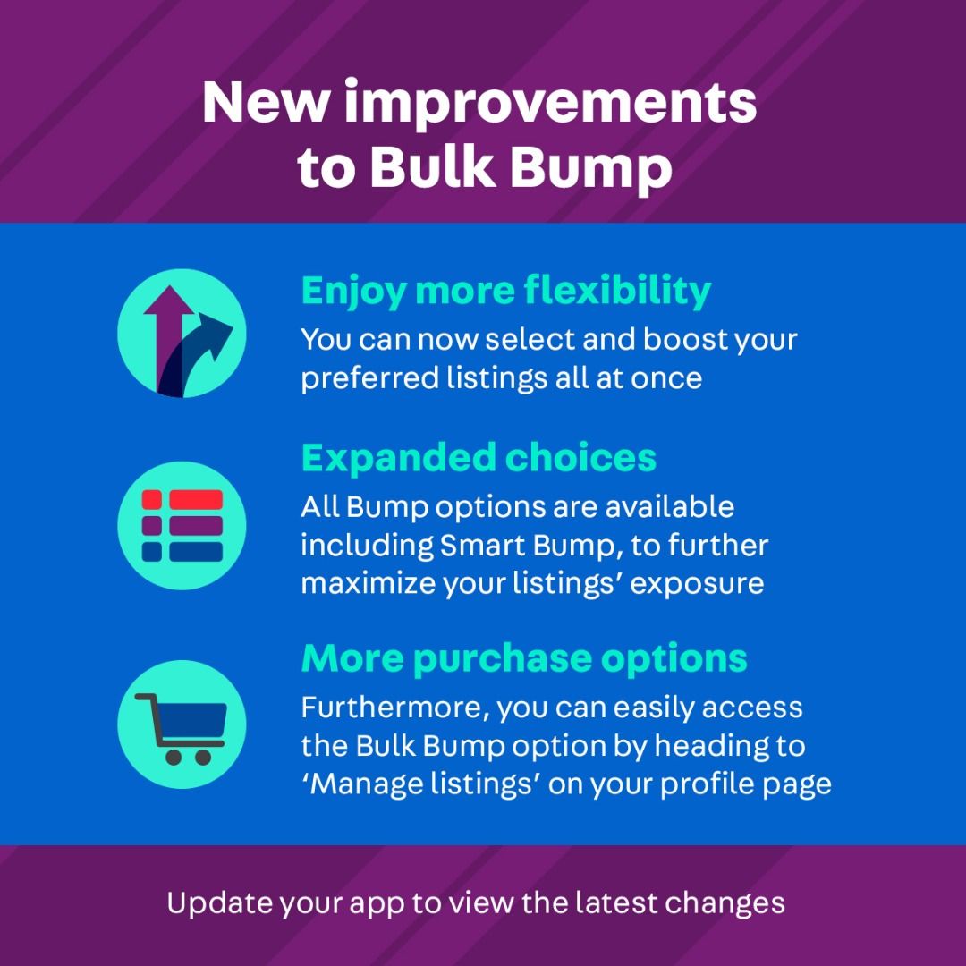 ⚡Improved Bulk Bump: You can now select your preferred listings in one ...