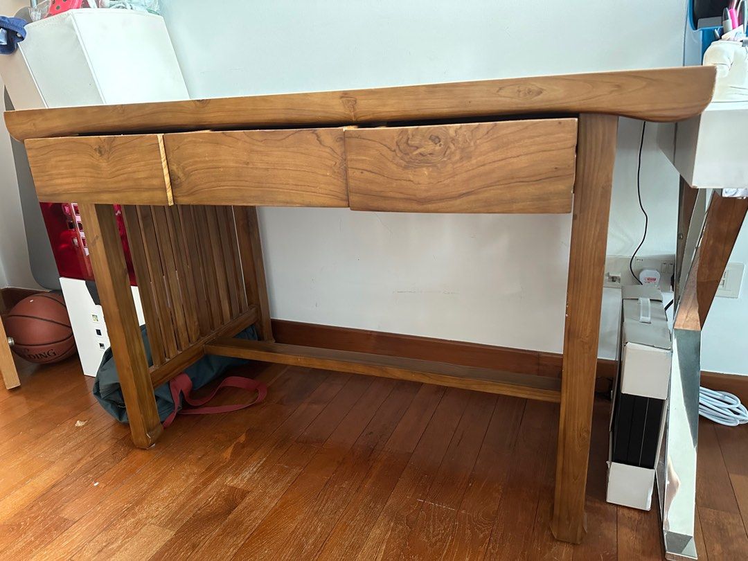 Indonesian teak desk, Furniture & Home Living, Furniture, Tables & Sets ...
