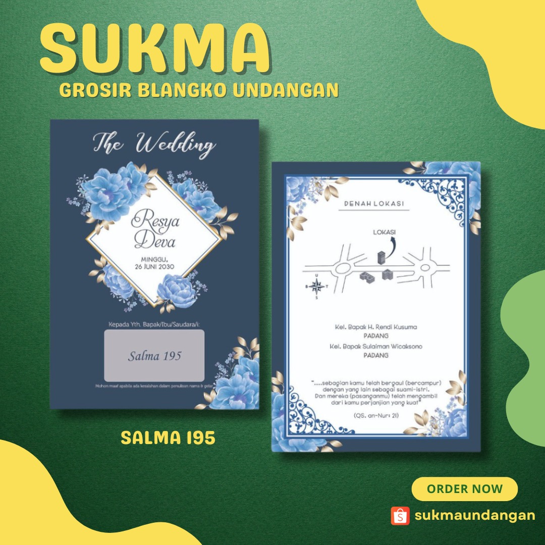 KARTU UNDANGAN SALMA 195 PAAL DUA SUKMA UNDANGAN 083130302727, Serba Serbi, Others di Carousell