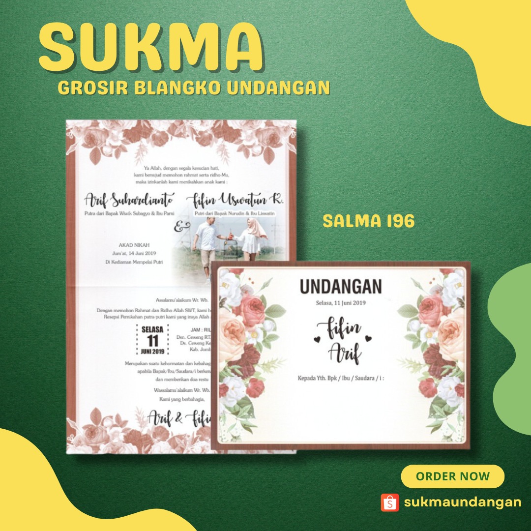 KARTU UNDANGAN SALMA 196 TAHUNA SUKMA UNDANGAN 083130302727, Serba Serbi, Others di Carousell