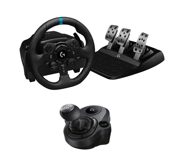 Logitech G923 Racing Wheel + Gear Shifter bundle set, Video Gaming ...