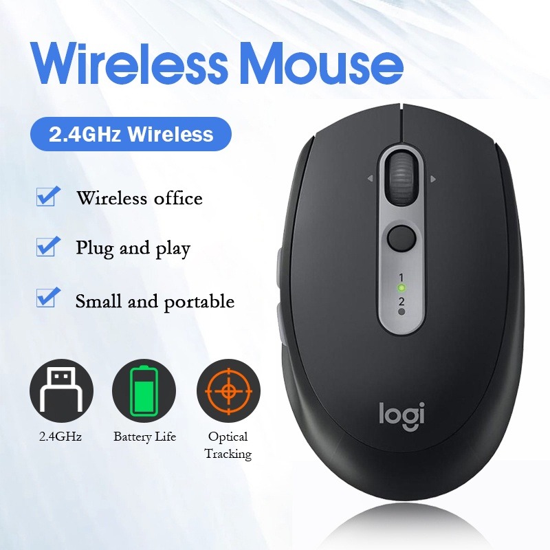 Logitech M590 Bluetooth Mid Grey Graphite Ruby Tonal Multi Device