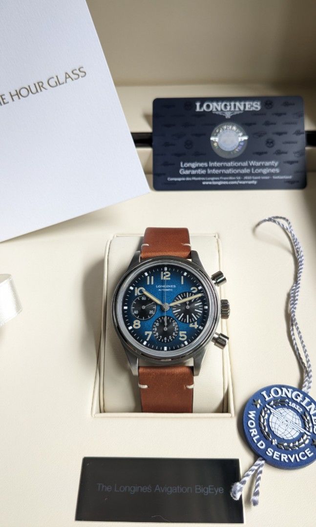 Longines Avigation Bigeye Titanium, Luxury, Watches on Carousell