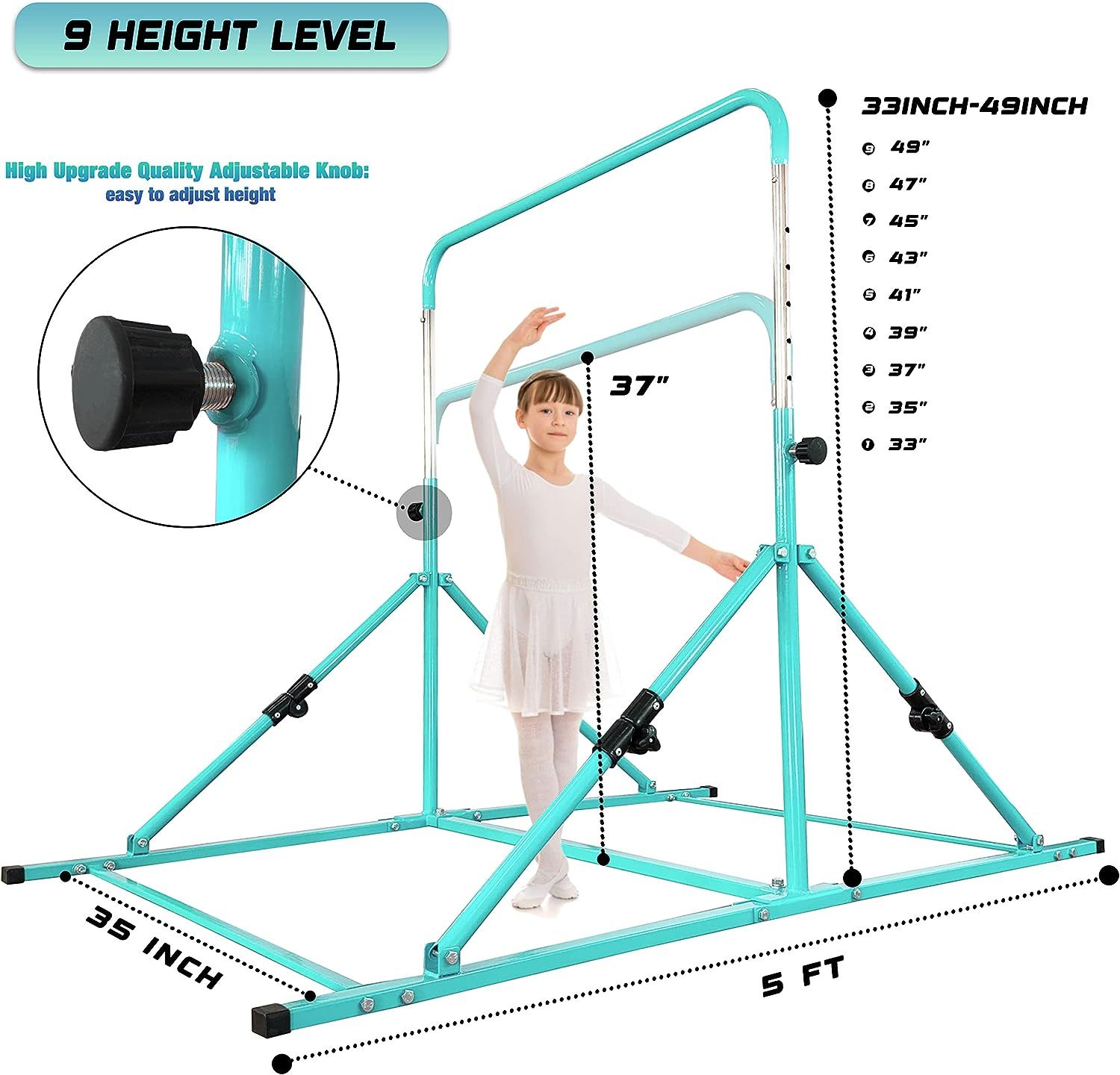 MARFULA Gymnastics Double Horizontal Bars 3Play Parallel Bars Uneven ...