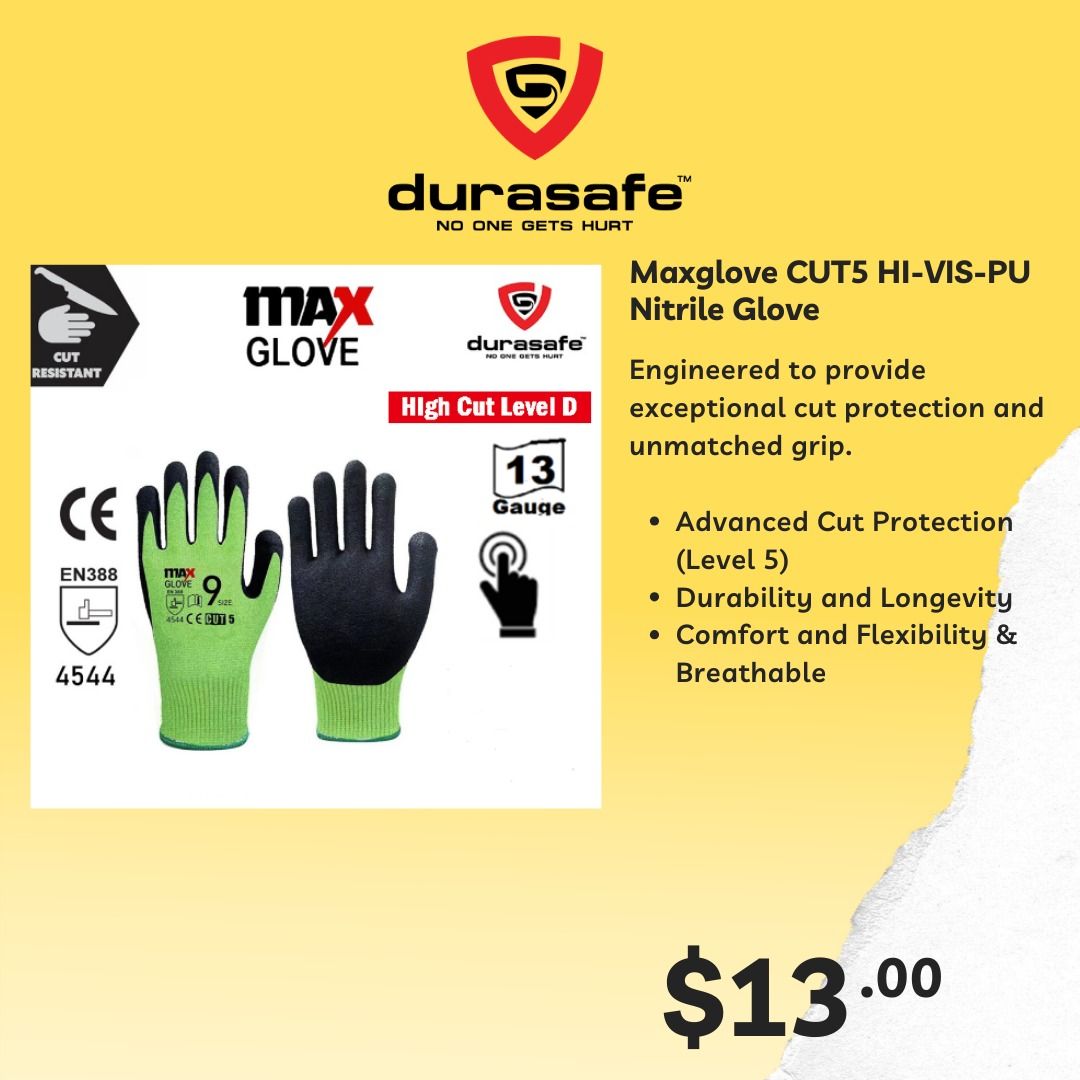 MaxGlove - Durasafe Safety Gloves, Men's Fashion, Watches & Accessories, Gloves on Carousell