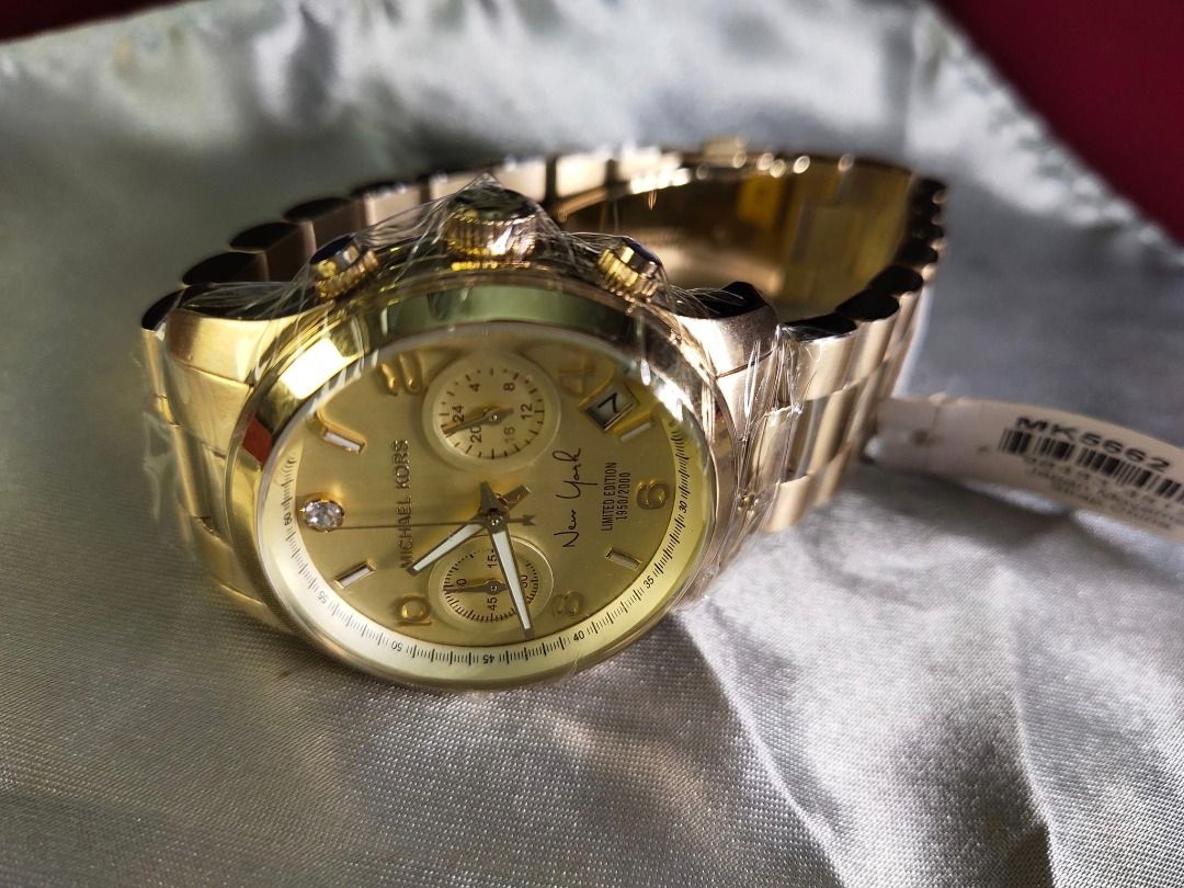 Michael Kors New York Limited Edition Yellow Gold Tone Dial Case ...