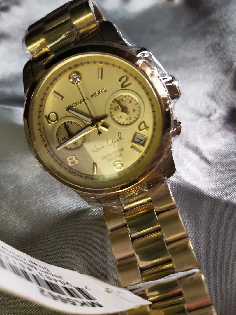 Michael Kors New York Limited Edition Yellow Gold Tone Dial Case ...