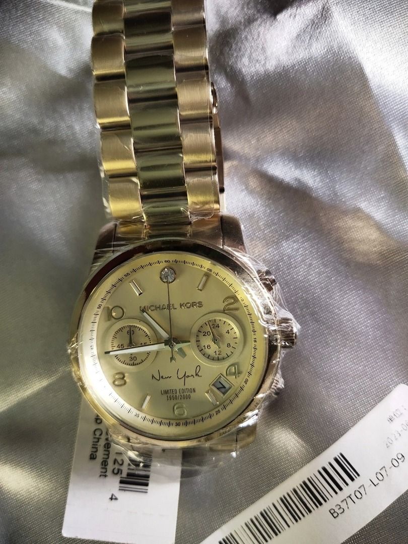 Michael Kors New York Limited Edition Yellow Gold Tone Dial Case ...