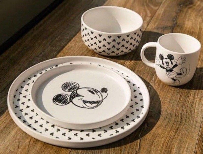 Mickey Mouse 4pcs Ceramic Dinnerware set, Furniture & Home Living ...