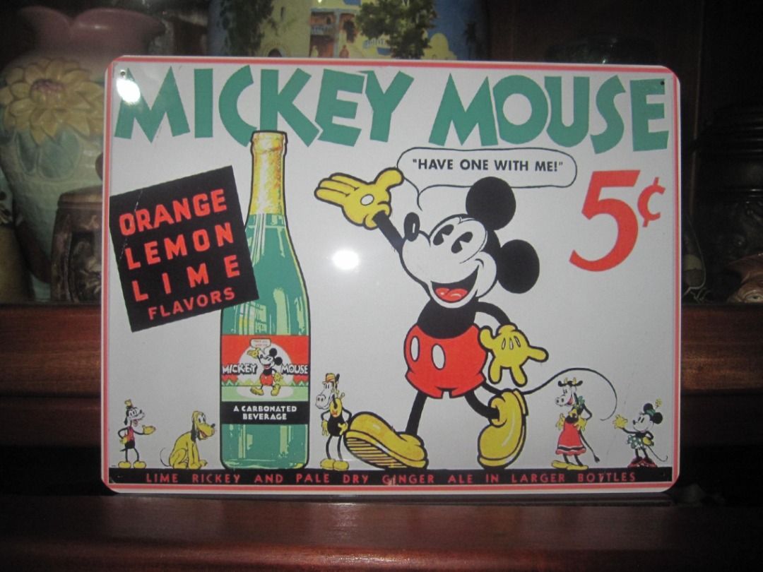 Mickey Mouse Orange Lemon Lime Soda Tin Sign on Carousell