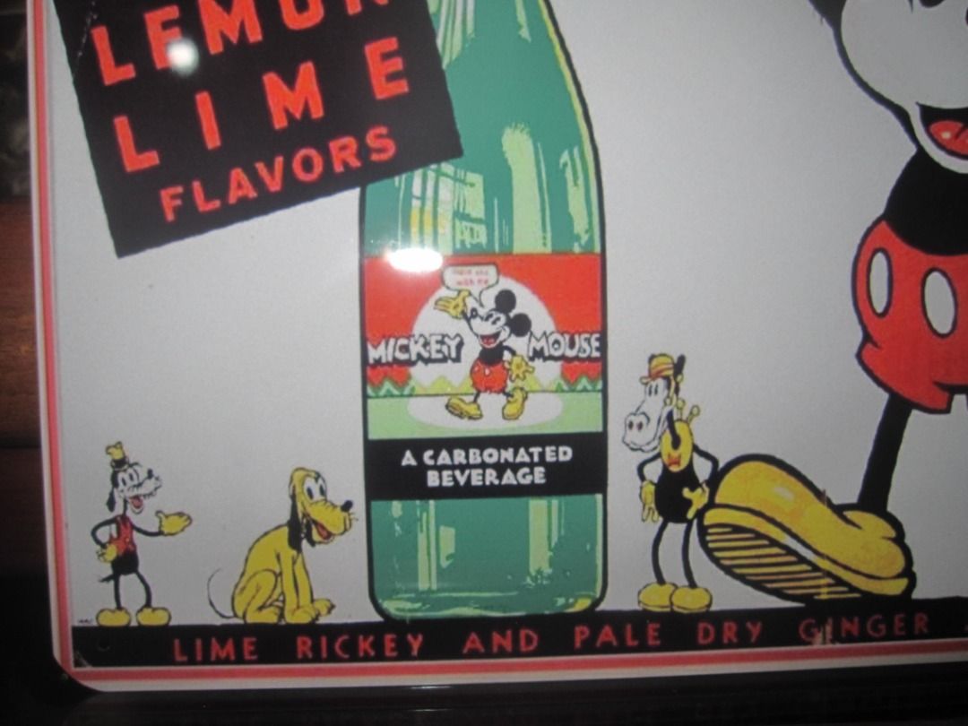 Mickey Mouse Orange Lemon Lime Soda Tin Sign on Carousell