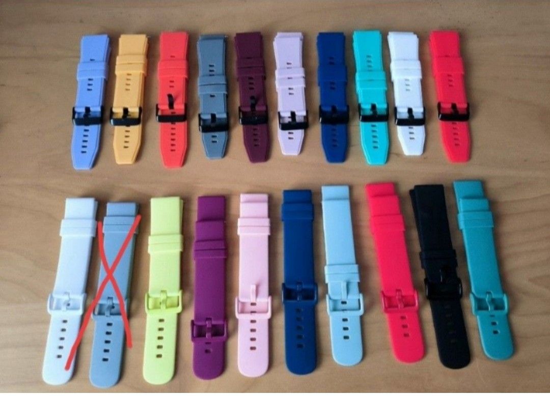 {N'DAY} 22mm watch strap (square & round edge squared) soft silicon ...