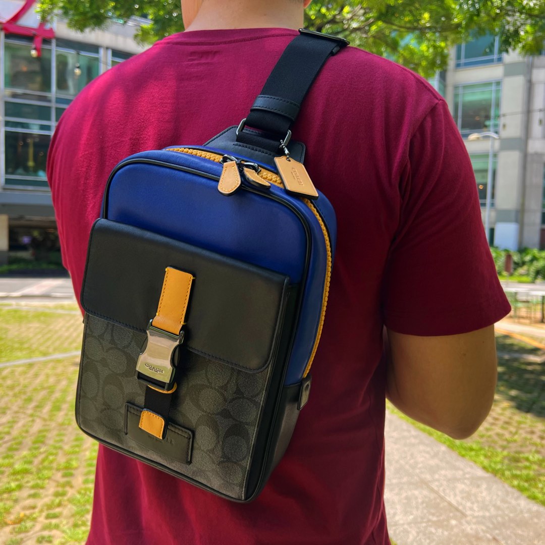 [Original] COACH Track Pack Colorblock Signature Canvas, Men's Fashion ...