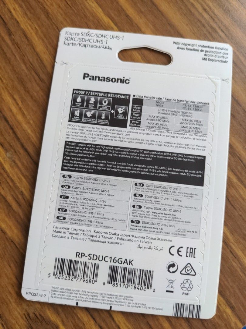Panasonic 16gb SD card, Photography, Photography Accessories, Other ...