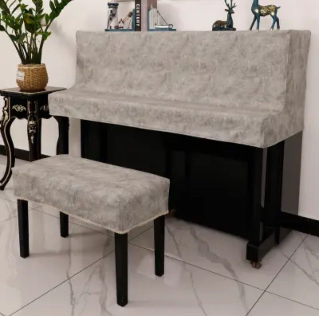 Piano cover with double stool cover, Furniture & Home Living, Home ...